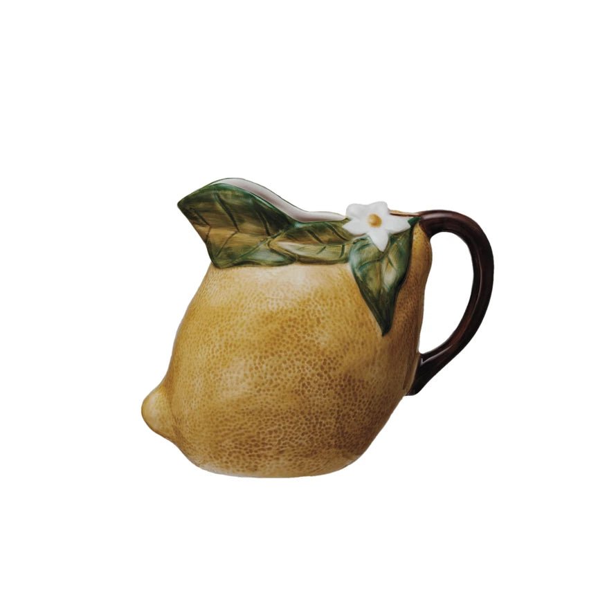 Hand-Painted Lemon Shaped Pitcher – FOUND Arcadia
