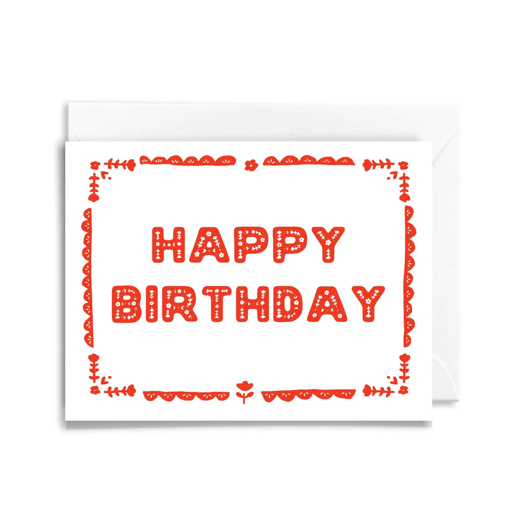 Red Floral Happy Birthday Card – FOUND Arcadia