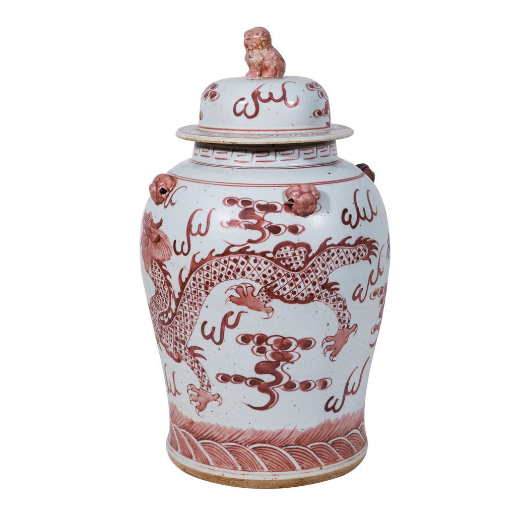 Rustic Maroon Red Dragon Temple Jar – FOUND Arcadia